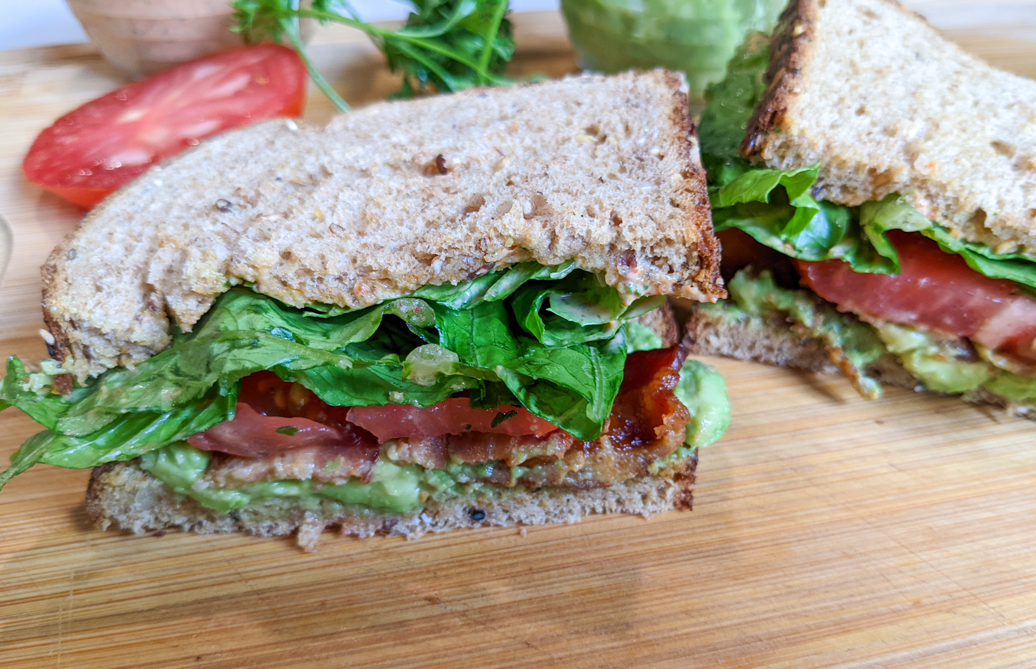 BLT with Avocado and Red Pepper Mayo - Unapologetic Eats